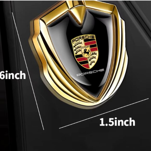 Porsche Design | Accessories | Porsche Metal Emblem Badge Gold Half ...
